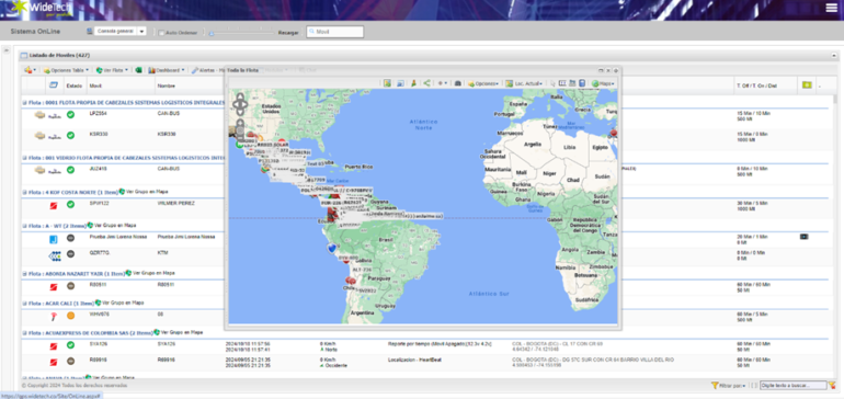 La nueva funcionalidad del modo mapa de vehículos • Widetech Group