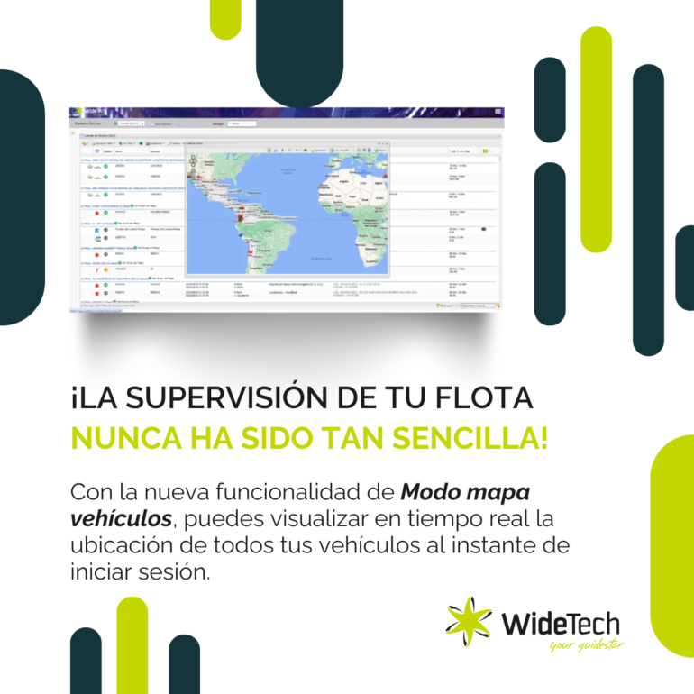 La nueva funcionalidad del modo mapa de vehículos • Widetech Group